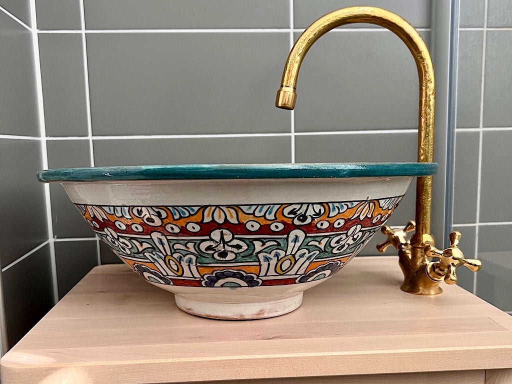Handgemaakte Marokkaanse Waskom Sahara 41,2cm – Riad Ceramic